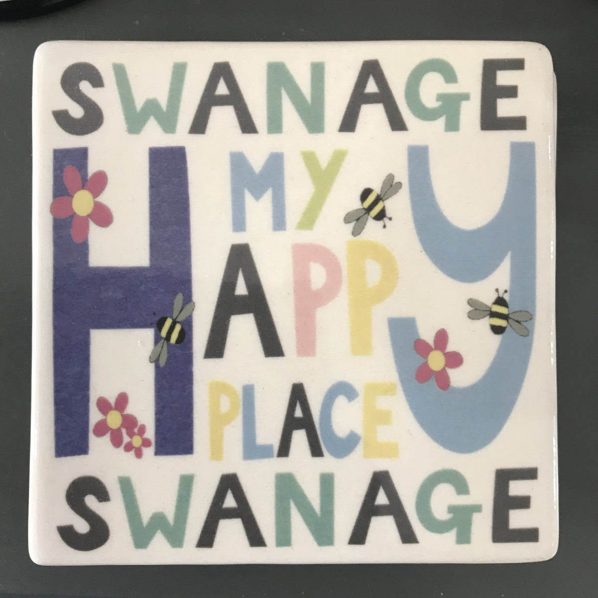 Moorland Pottery - Swanage Happy Place Coaster – The Mulberry Tree Gallery